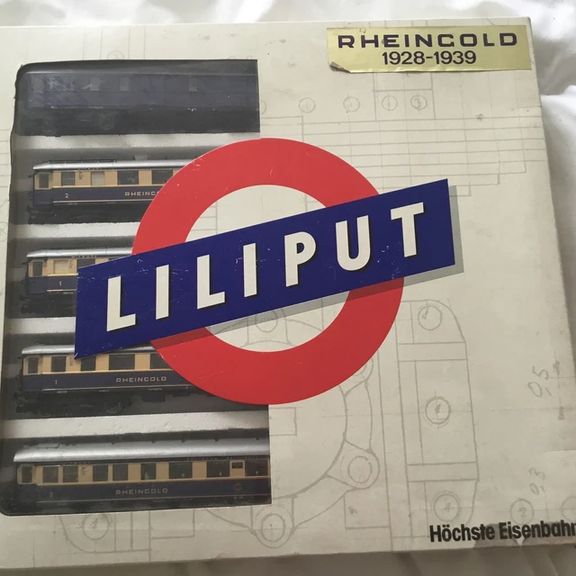 LILIPUT RHEINGOLD 1928-1939 Set 820 5 Car Coach Boxed Ho 00 Scale Model ...