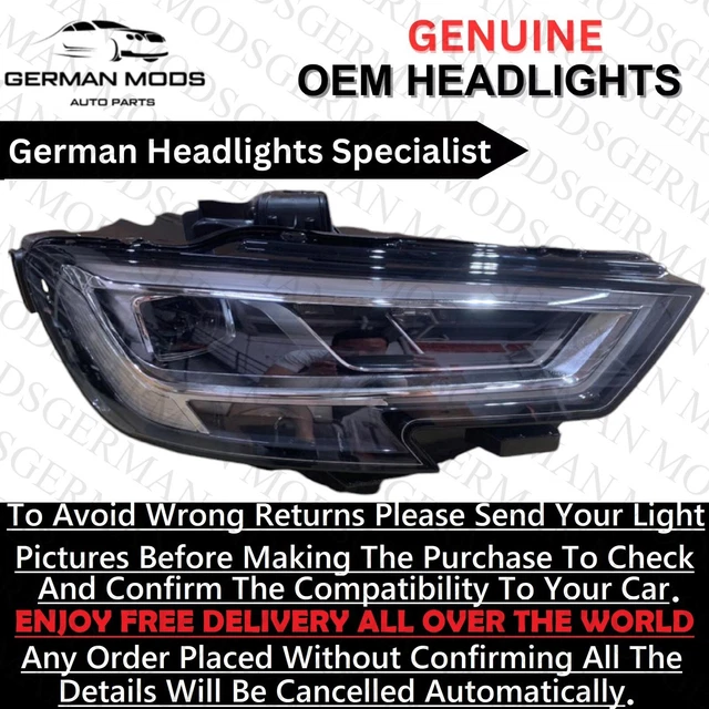 AUDI A3 S3 RS 8V Full Led Headlight Right/Driver Side Genuine Oem Lamp ...