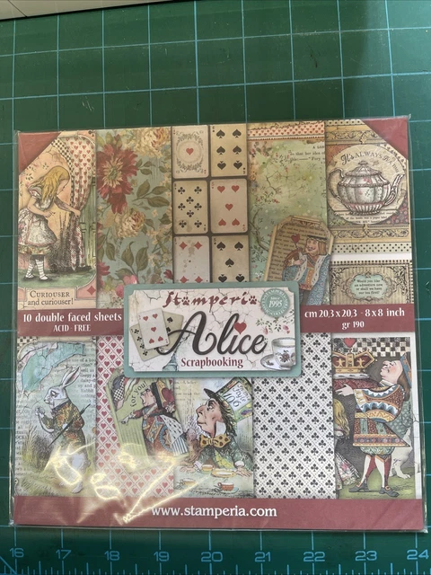 STAMPERIA PAPER PAD 8x8 ALICE In Wonderland £8.52 - PicClick UK