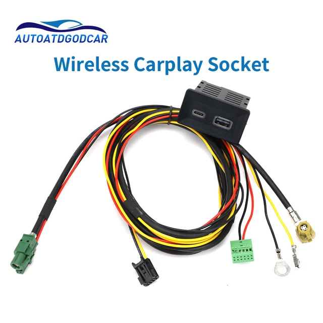 WIRELESS CARPLAY ANDROID Auto USB Type-C Interface Wiring Set For VW ...