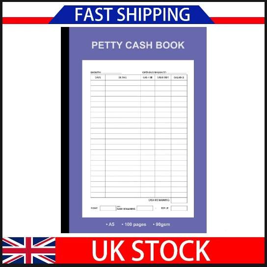 PETTY CASH BOOK A5: Petty Cash Log Book A5, 100 Pages, 90gsm | Petty ...