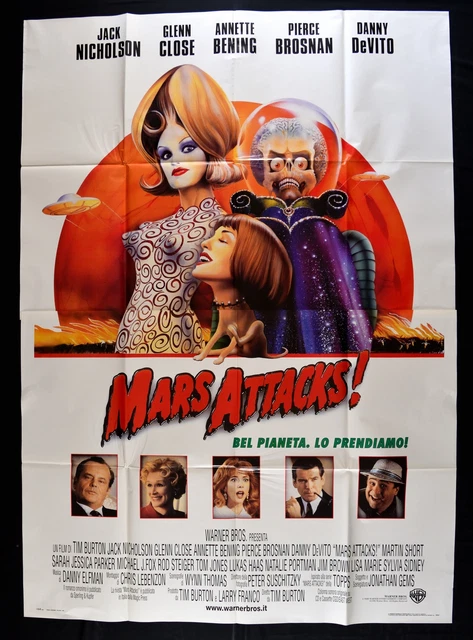 MANIFESTO MARS ATTACKS Tim Burton Brosnan Jack Nicholson A259 EUR 53,53 ...
