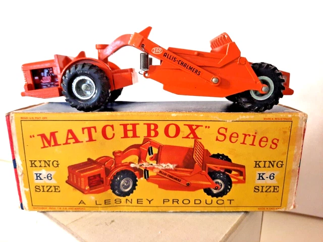 MATCHBOX BY LESNEY King Size No.K6a Allis Chalmers Earth Scraper 1963 ...
