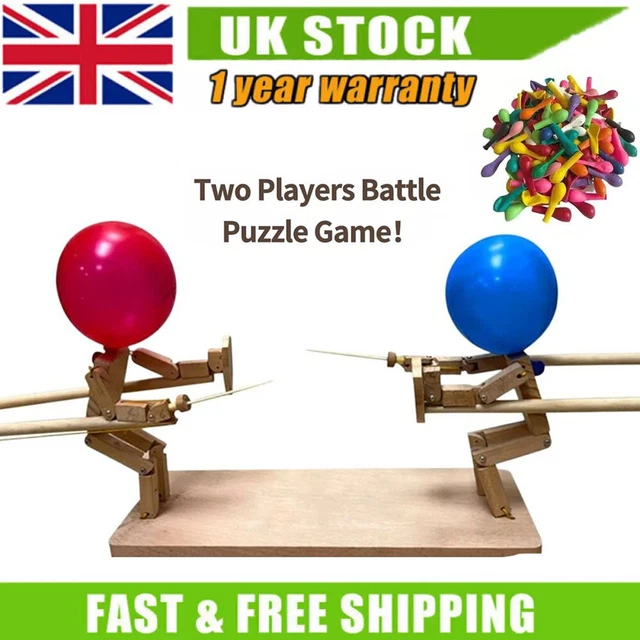 BALLOON BAMBOO BATTLE Wooden Bots Battle Game Two-Player Fast-Paced ...