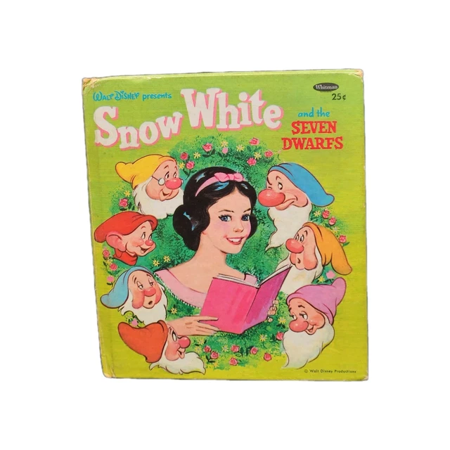 WALT DISNEY'S SNOW White And The Seven Dwarfs Tell A Tale Book Vintage ...