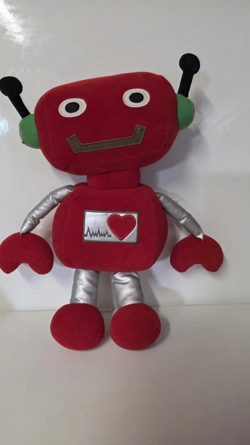 LAURA ASHLEY KIDS Plush Red Silver Robot - Soft Toy Plushie - Nursery ...