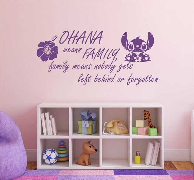 OHANA MEANS FAMILY LILO AND STITCH DISNEY Quote Vinyl Wall Bedroom ...