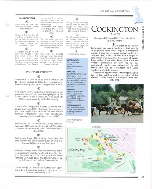COCKINGTON DEVON DUNTISBOURNE Abbots Glos Walking Routes & Maps circa ...