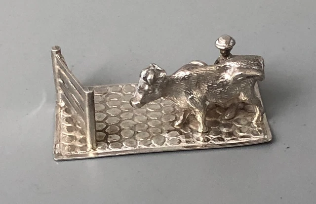 VINTAGE 835 GRADE Dutch Silver Miniature Cow Figurine BZX £50.00 ...