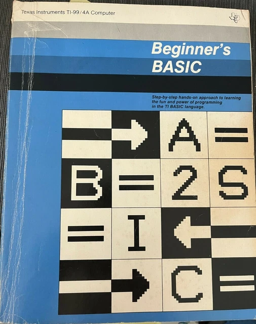 1981 TEXAS INSTRUMENTS TI-99/4A Computer Beginner's Basic programming ...