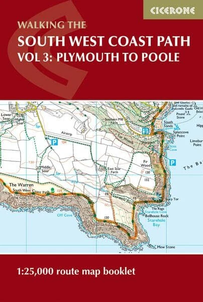 SUR WEST COAST Path Mapa Folleto - Vol 3: Plymouth A Poole : 1:25,000 ...