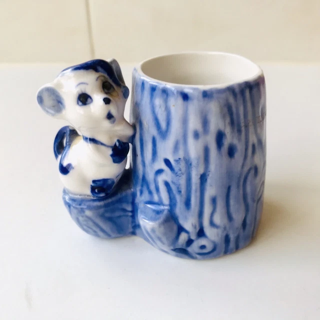 VINTAGE DELFT BLUE Mouse Toothpick Holder - Hand Painted - Stamped $20. ...