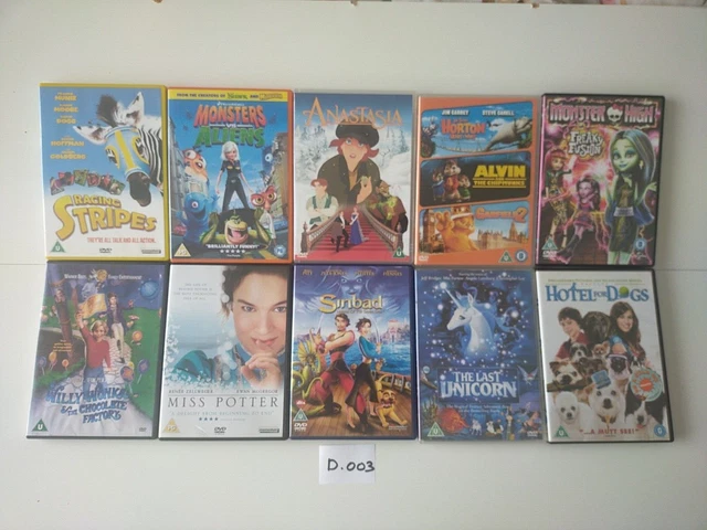 10 X KIDS / Childrens Bundle, Willy Wonker, Miss Potter, Sinbad ... ETC ...