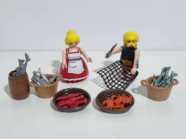 PLAYMOBIL 71266 ORDENALPHABETX femme pêcheur poisson cabane maison EUR ...