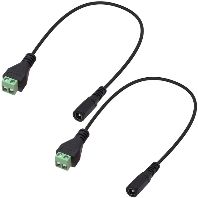 DC 5.5MM X 2.1mm Screw Terminal Block Adapter Power Extension Cable DC ...