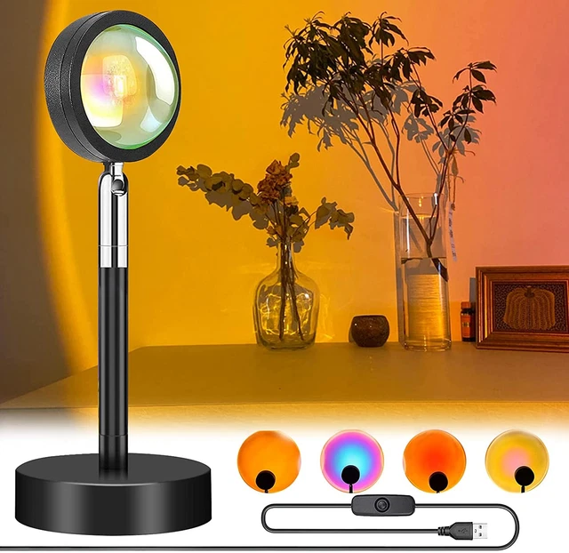 UK SUNSET LAMP Colorful Sunset Projection Lamp Desk Night Light Lamp ...