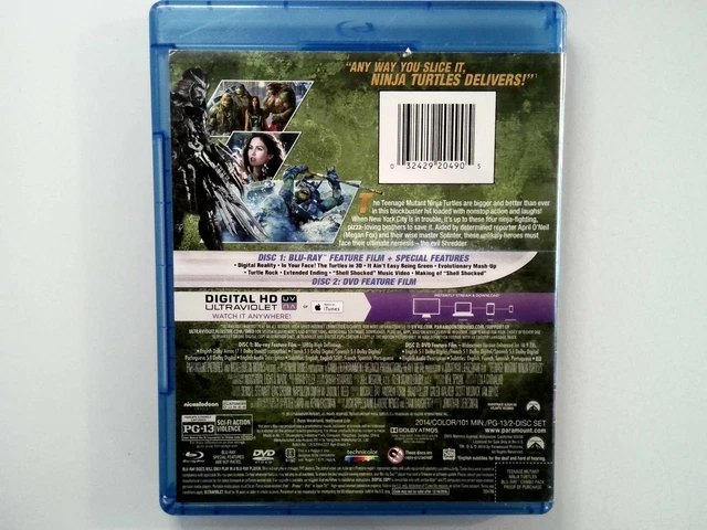 TEENAGE MUTANT NINJA Turtles Blu-ray 2014 PG-13 Megan Fox £4.31 ...