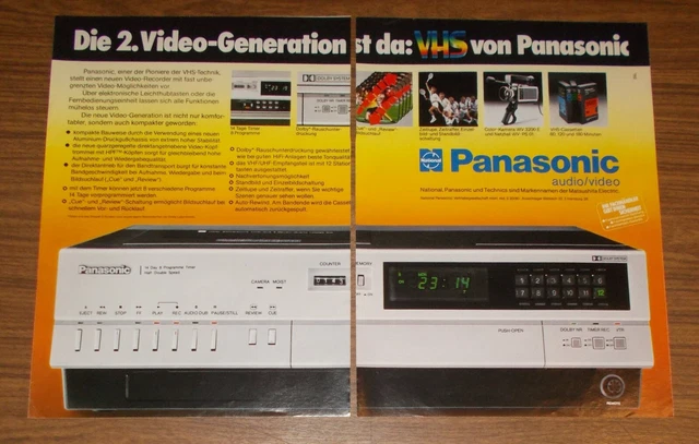 SELTENE WERBUNG VINTAGE PANASONIC NV-7000 VHS Videorecorder 1981 EUR 3 ...