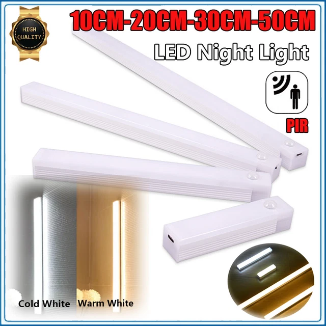 LED PIR MOTION Sensor Strip Light Magnetic Cabinet Closet Rechargeable ...