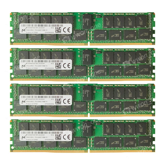 MICRON 64 GB 4X16 GB 2RX4 DDR4-19200R 2400 MHz modulo di memoria server ...