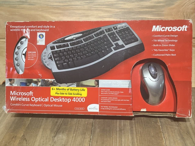 MICROSOFT WIRELESS OPTICAL Desktop 4000 Comfort Curve Keyboard ...
