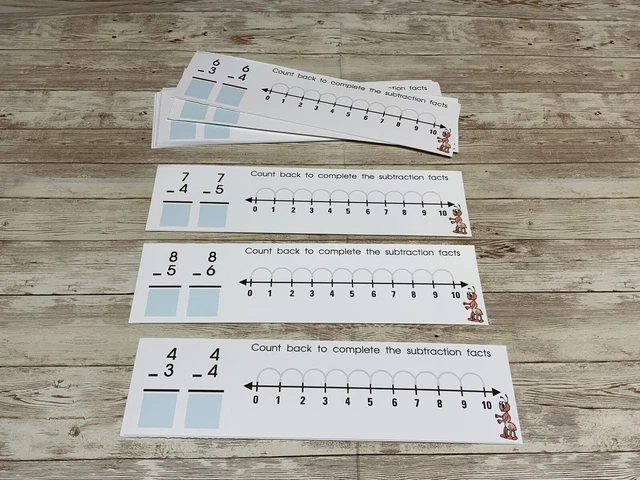 COUNT BACK SUBTRACTION- Math Center - Dry Erase - 30 Laminated Activity ...