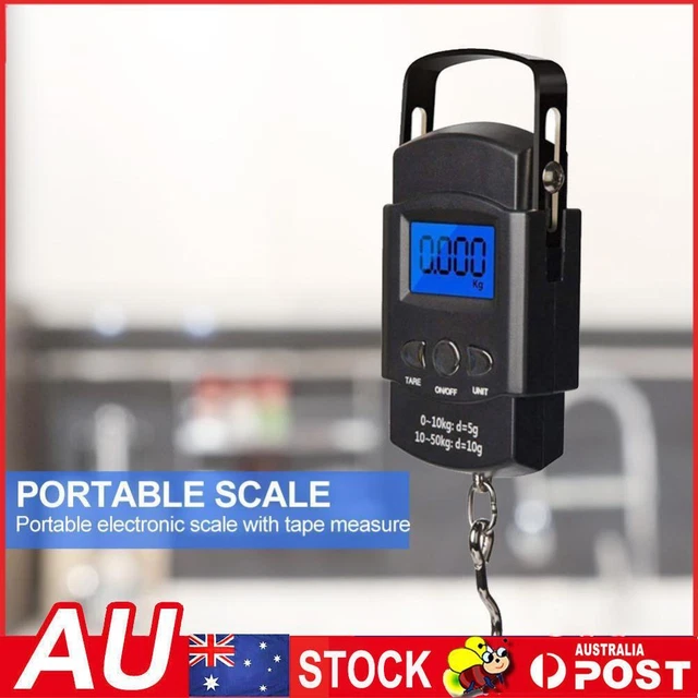 50KG PORTABLE DIGITAL Scale Electronic Hand Held Hook Balance Weighing ...