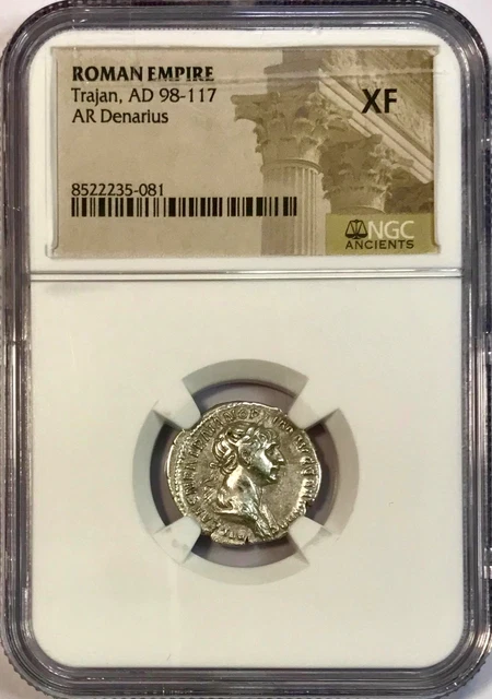 98-117 AD TRAJAN Ancient Roman Silver Denarius “SPQR” Coin NGC XF ...