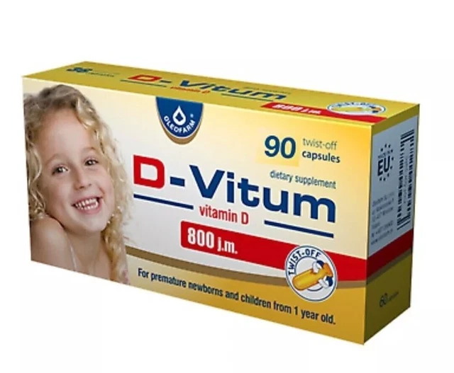 D-VITUM 800 J.M. IU Vitamin D3 90x Twist-off capsules 08/2025 £10.99 ...