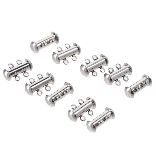 STAINLESS STEEL SLIDE Lock Clasps Layering Clasps For Necklace Bracelet ...