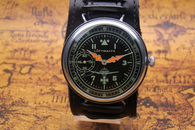 GERMAN PILOT LUFTWAFFE MILITARY WATCH WAR2 WW2 TYPE SERVICED WORKING ...