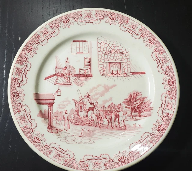 IROQUOIS CHINA - USA - Restaurant Ware - Ye Olde Inn Dinner Plate - Red ...
