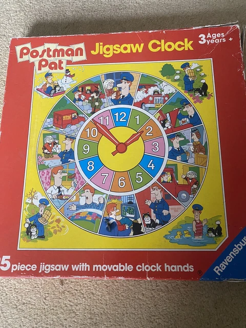 VINTAGE CLASSIC CARTOON Children’s TV Postman Pat Jigsaw Puzzle Clock ...