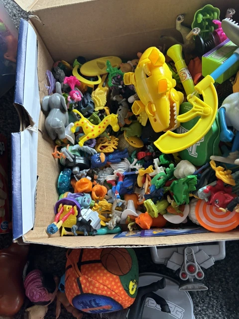 KINDER EGG TOYS bundle McDonalds toys magazine Burger King huge box ...