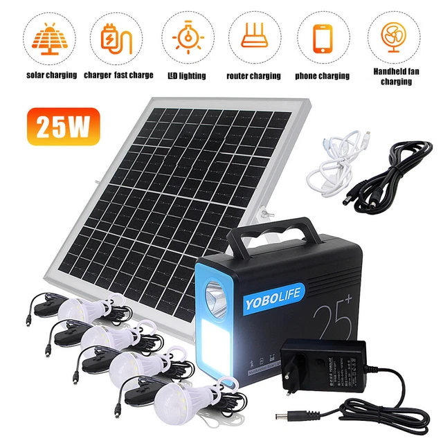 SOLAR PANEL KIT Power Generator Portable Battery Pack Power Station w ...