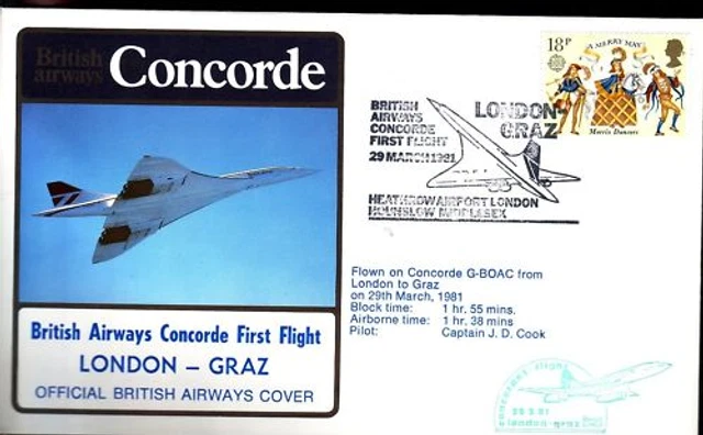 3573+ 1ER LIAISON AERIENNE CONCORDE LONDRES GRAZ EUR 15,00 - PicClick FR