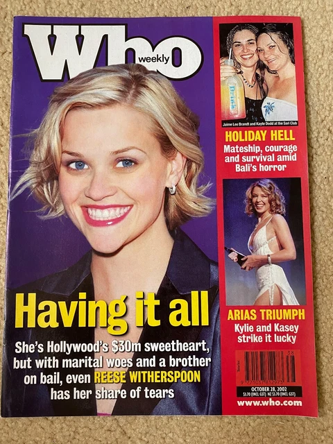 WHO WEEKLY 2002 Reese Witherspoon Kelly Osbourne Jack Osbourne Kylie ...
