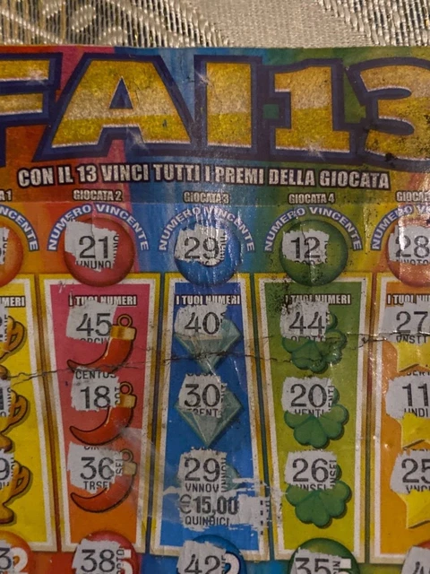 GRATTA E VINCI ( FAI 13 ) grattato vincente 15 euro e non pagato EUR 7 ...