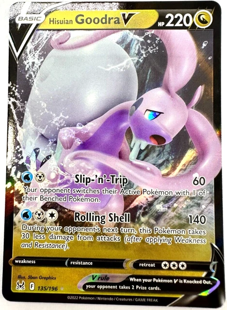 CARTA POKEMON GCC Goodra V 135/196 Lost Urspung Holo Rare Fullart ...