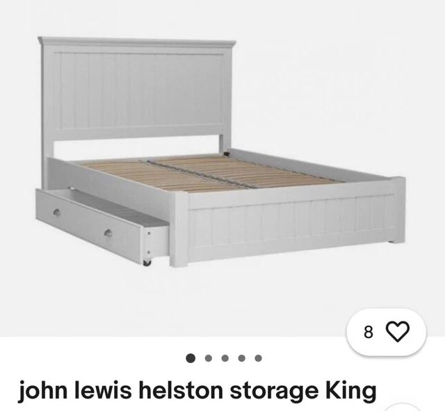 JOHN LEWIS HELSTON King storage bed grey £312.72 - PicClick UK
