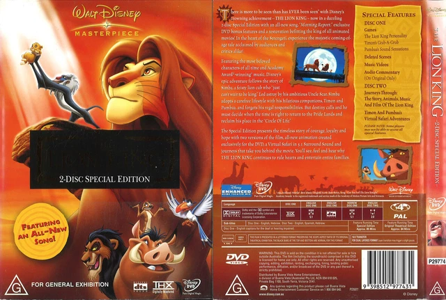 596 A NEW SEALED DVD Region 4 THE LION KING $15.80 - PicClick AU