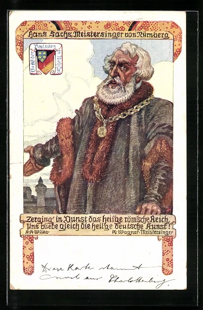 KÜNSTLER-AK KARL ALEX Wilke: Portrait Hans Sachs, Meistersinger von Nürnberg EUR 6,00 - PicClick DE
