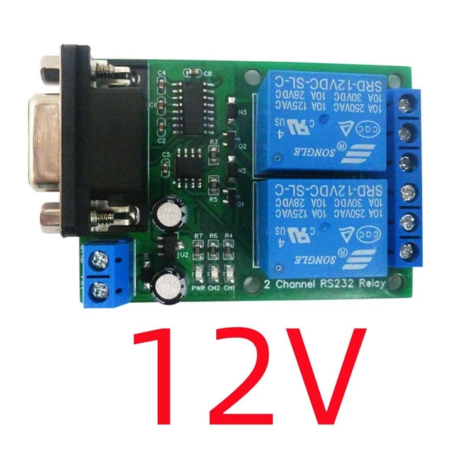 RELAY MODULE 2-CHANNEL Relay RS232 Serial Port Baud Rate 9600kbps ...