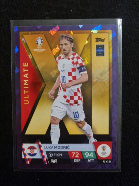 CARTE TOPPS MATCH Attax Uefa Euro 2024 Modric #Uxi6 Purple Ultimate ...