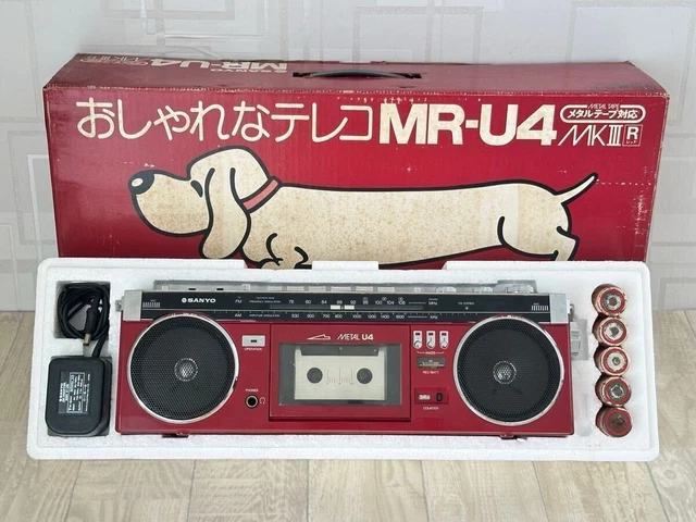 SANYO EUPHO MARK 2 MR-U4MKII Radio Cassette Player FM AM Red Used Retro ...