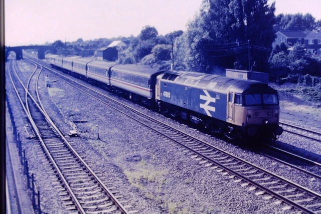 1990 BRITISH RAIL BR Diesel Loco 47805 Fishguard-Padding Railway Slide ...