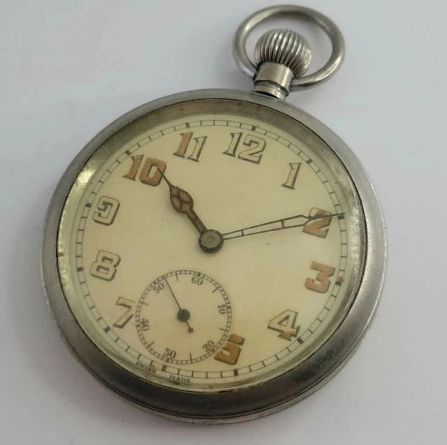 WORKING WW2 GSTP Pocket Watch British Army Military Wwii Raf Fob £120. ...