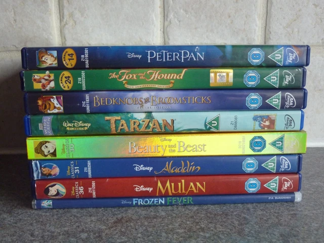 8 Disney Classics Dvd Bundle Frozen Fevermulantarzanbedknobs And Broomsticks4 £500 Picclick Uk