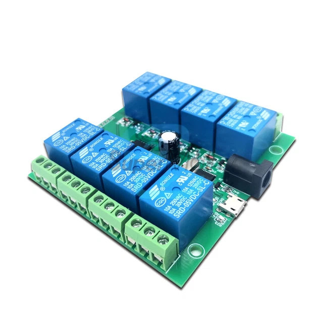 8 CHANNEL 5V USB Relay Module Computer PC Smart Control Board Switch ...