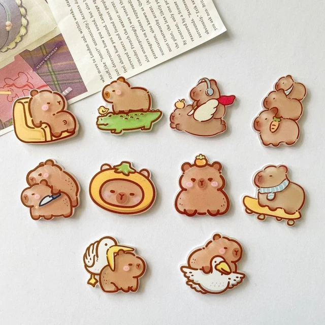 COLORFUL CAPYBARA ACRYLIC Badge Clothes Accessories Animals Brooch Kids ...